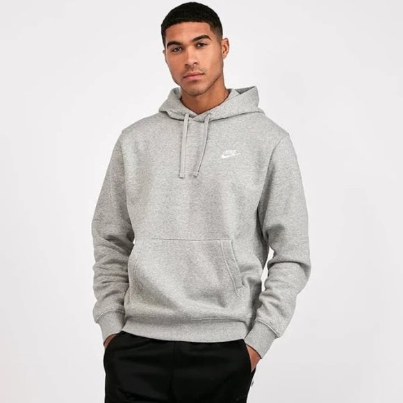 Nike | Sweaters | Nike Pull Over Hoodie Dark Grey Heathermattelic ...